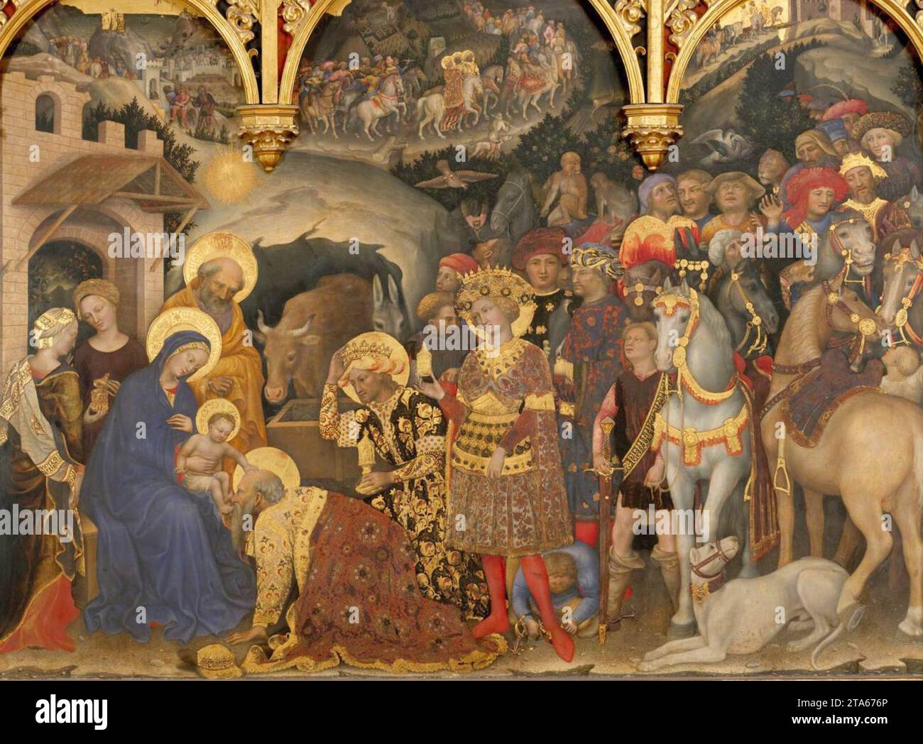 Adoration of the Magi (detail) 1423 by Gentile Da Fabriano Stock Photo - Alamy