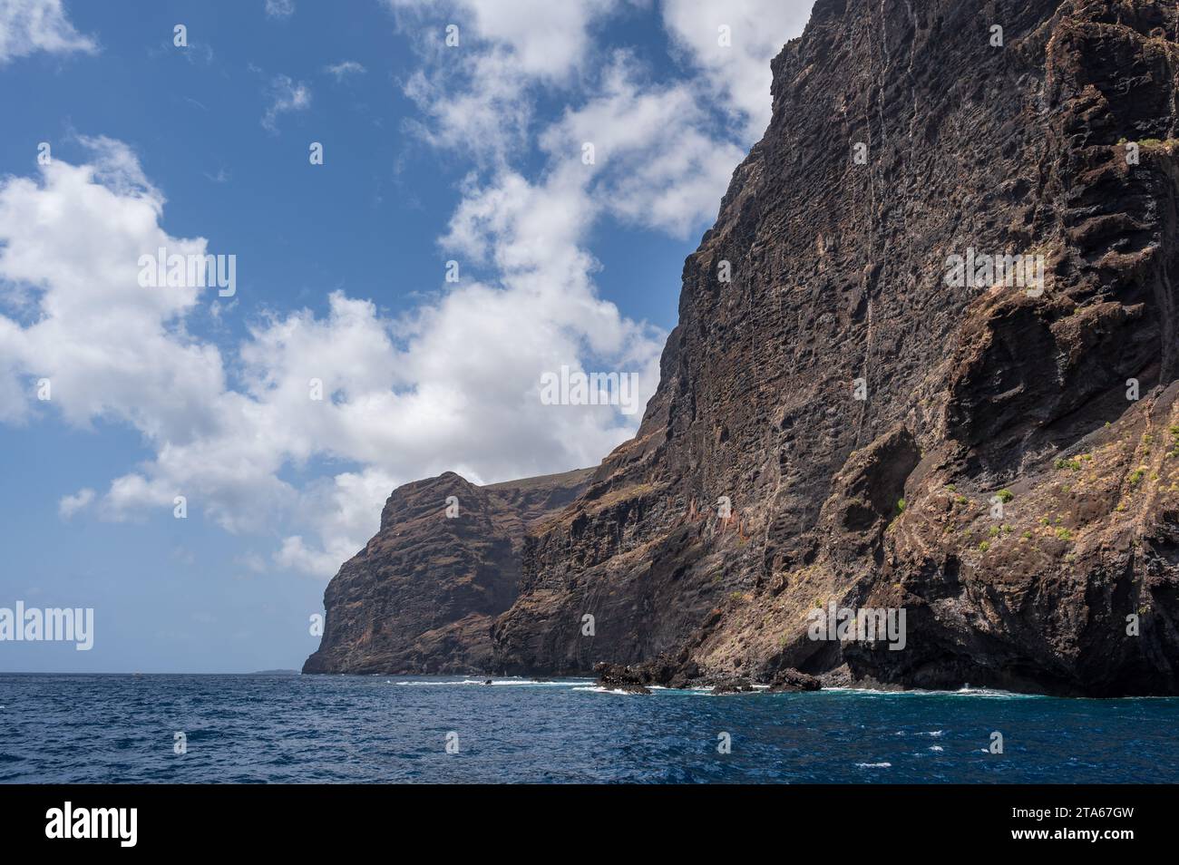 The cliffs of Los Gigantes, Tenerife, rising out of the sea ...