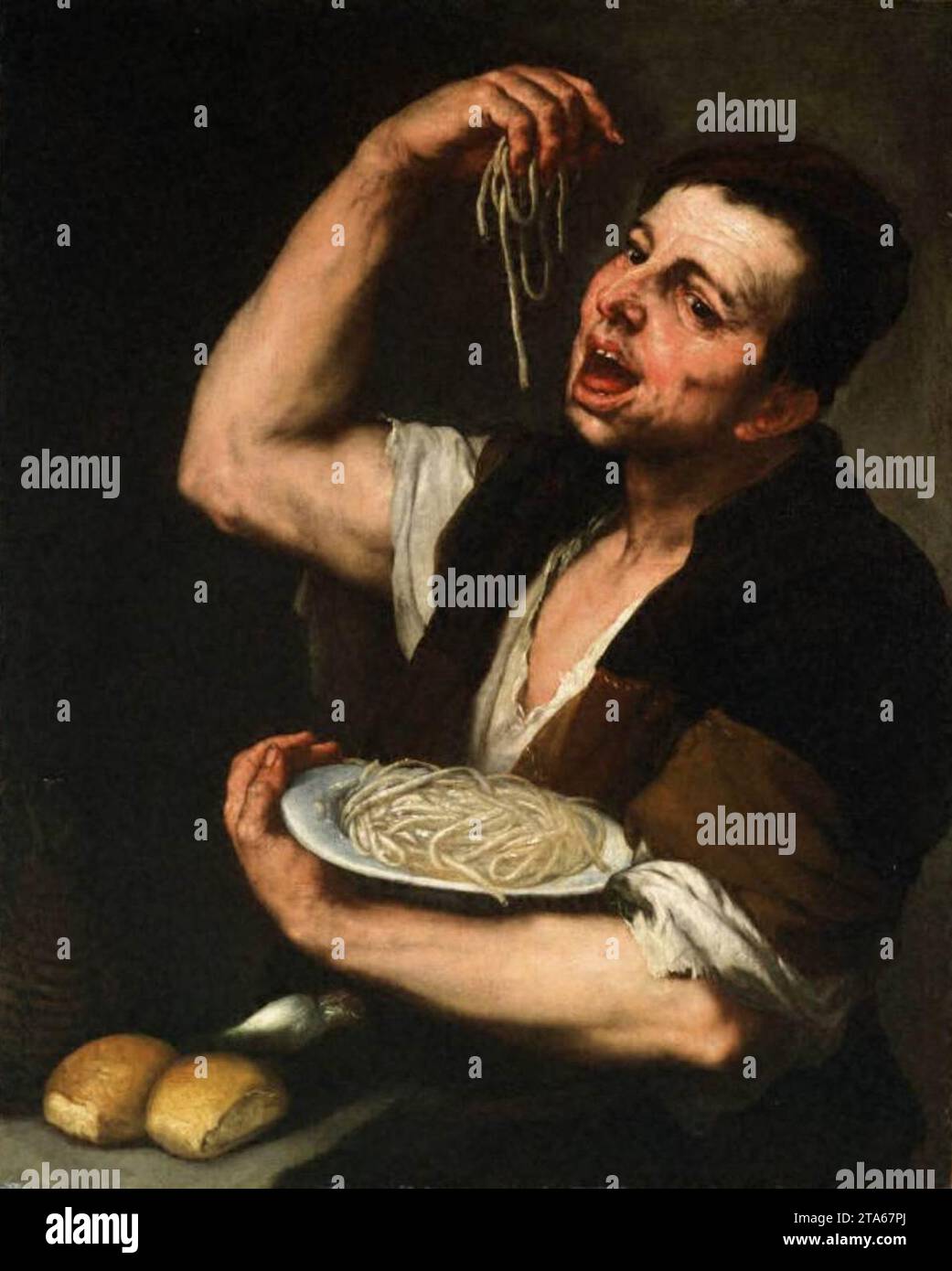 Pasta Eater: Allegory of Taste c. 1660 by Luca Giordano Stock Photo - Alamy