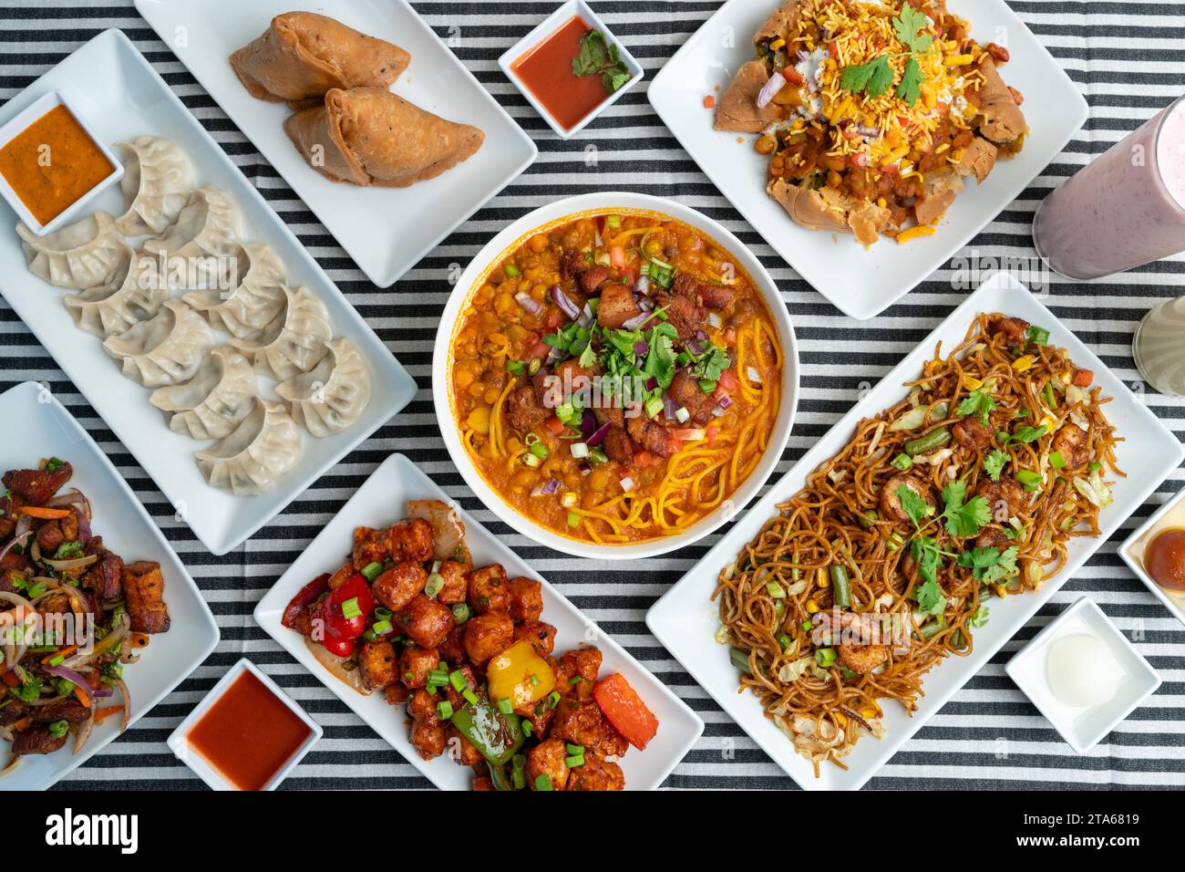 Nepalese food flat lay composition Stock Photo - Alamy