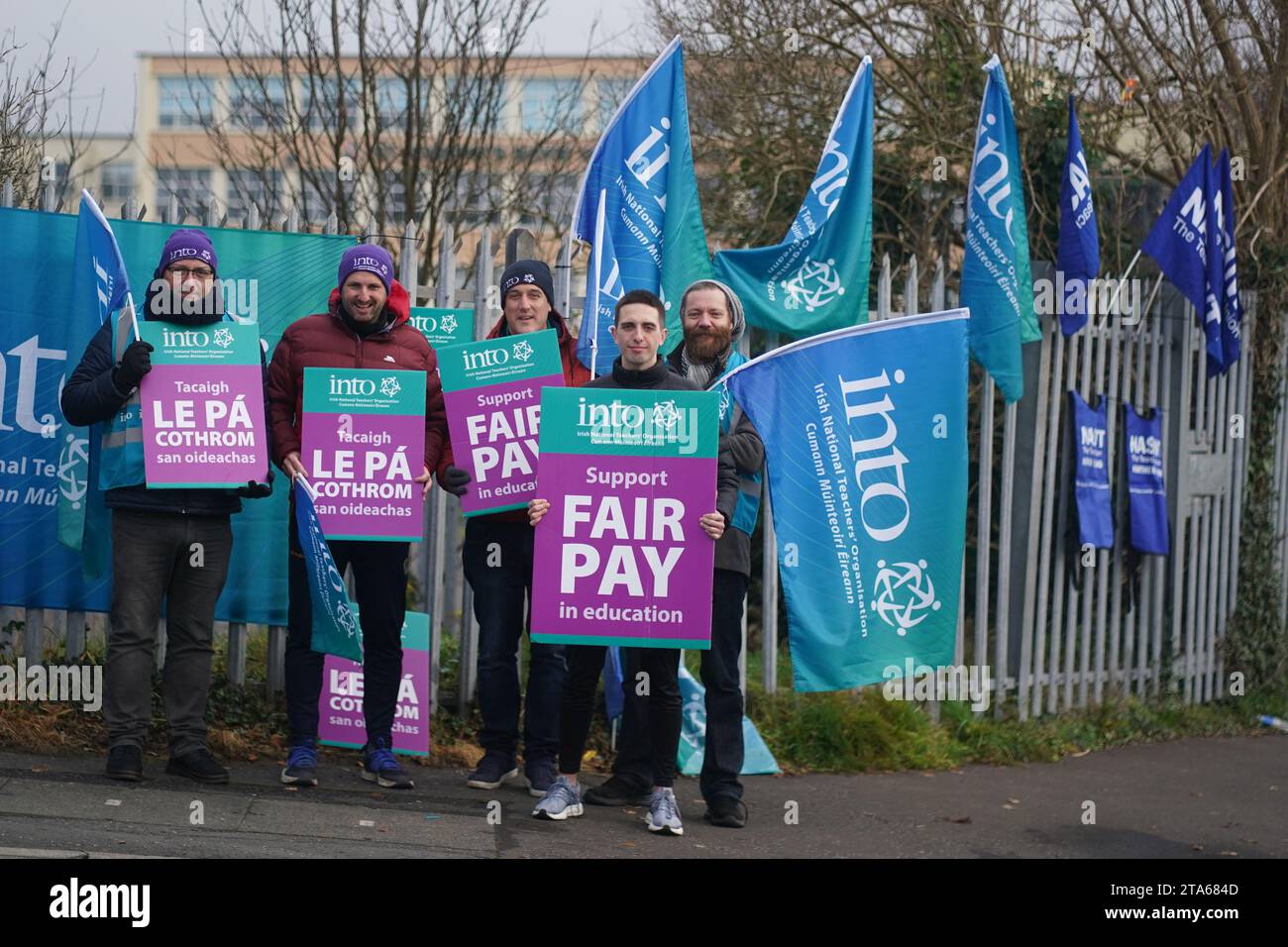Teachers on the picket line outside St. Joseph's Boys' High School ...