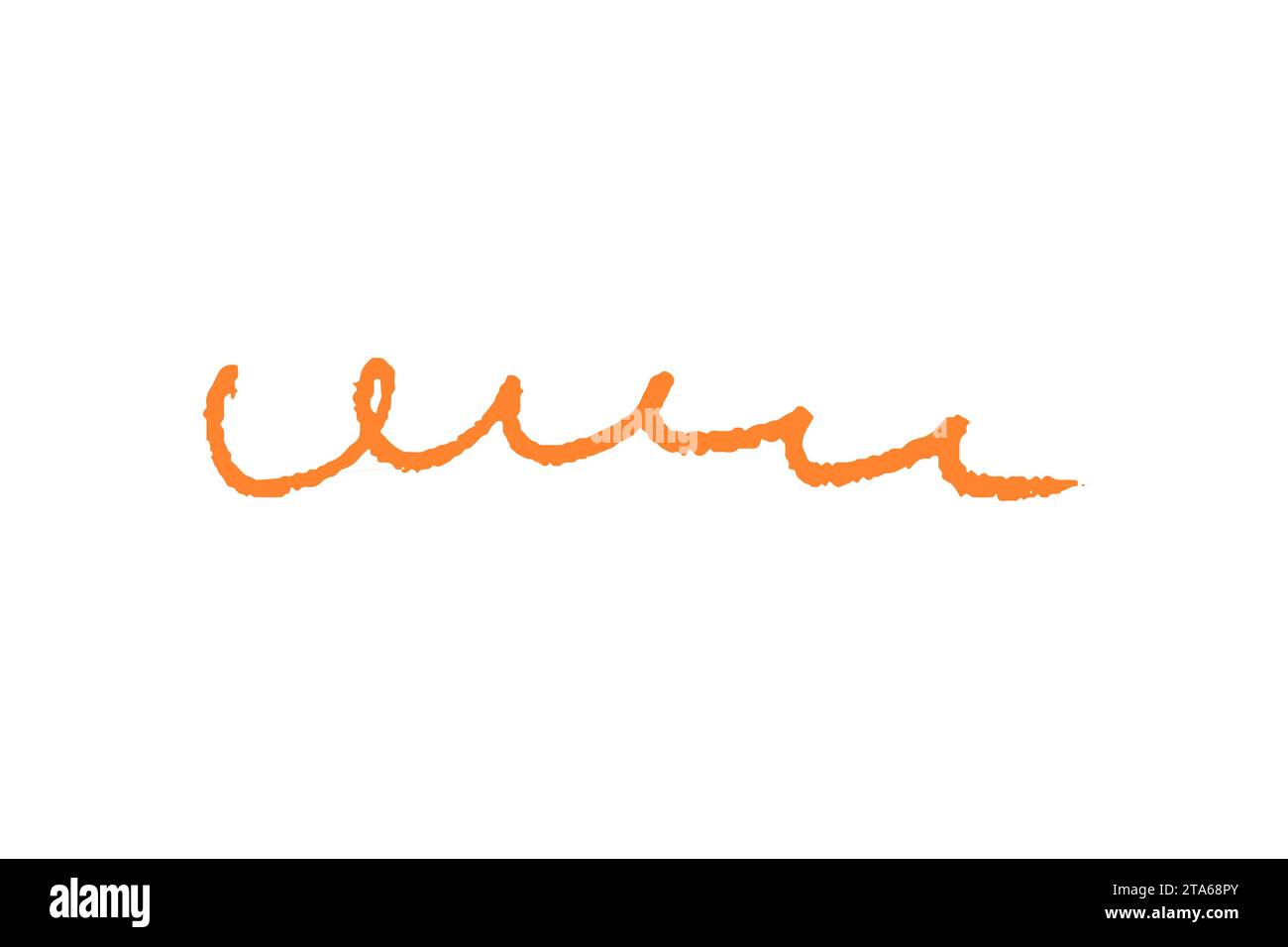 crayon emphasis underline. Hand drawn orange charcoal curly lines ...