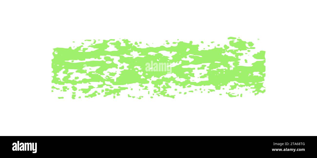 Hand drawn simple green line drawn with wax crayon, chalk or charcoal ...