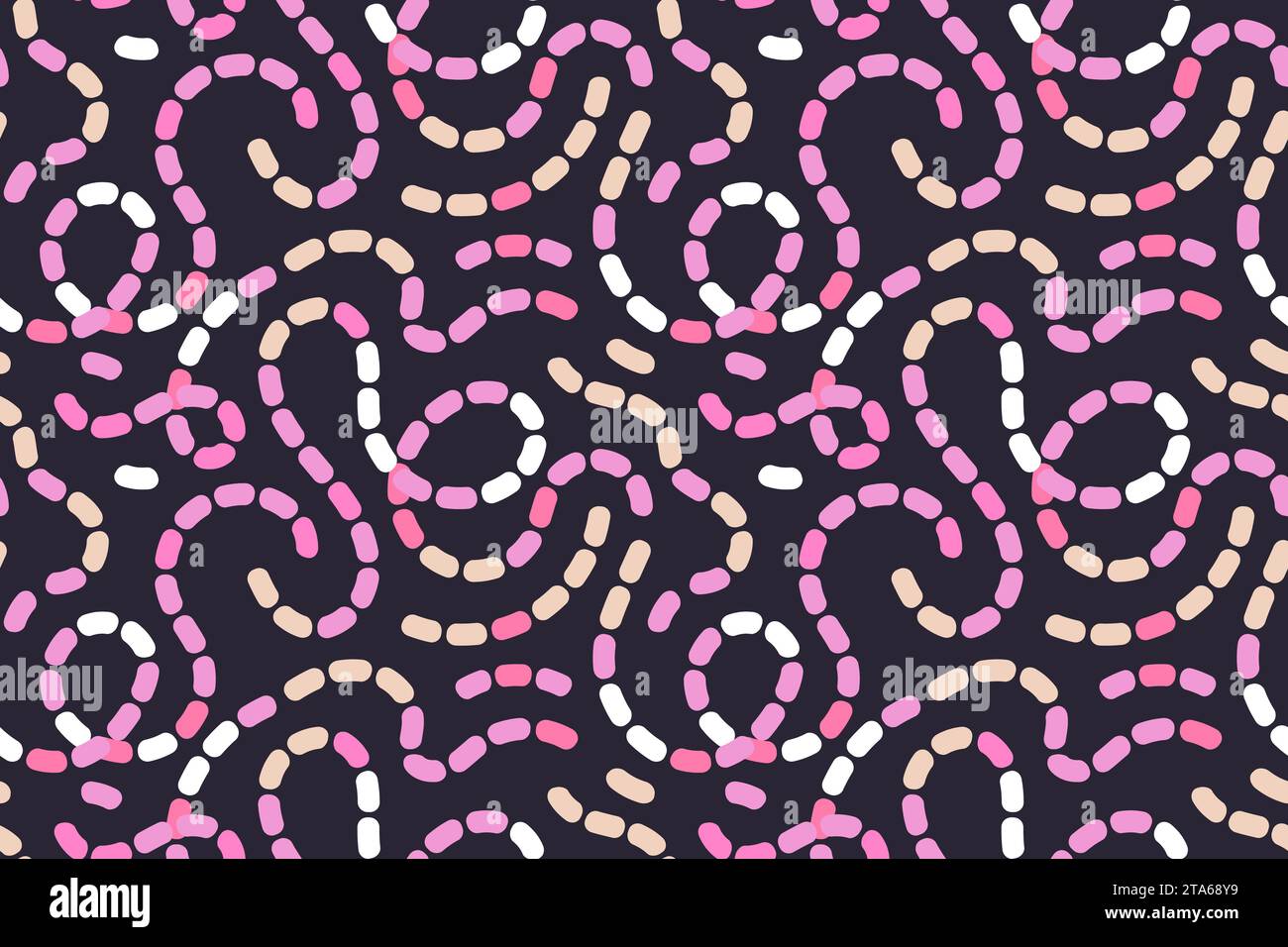 Naive seamless dotted squiggle pattern with bright colored wavy lines ...