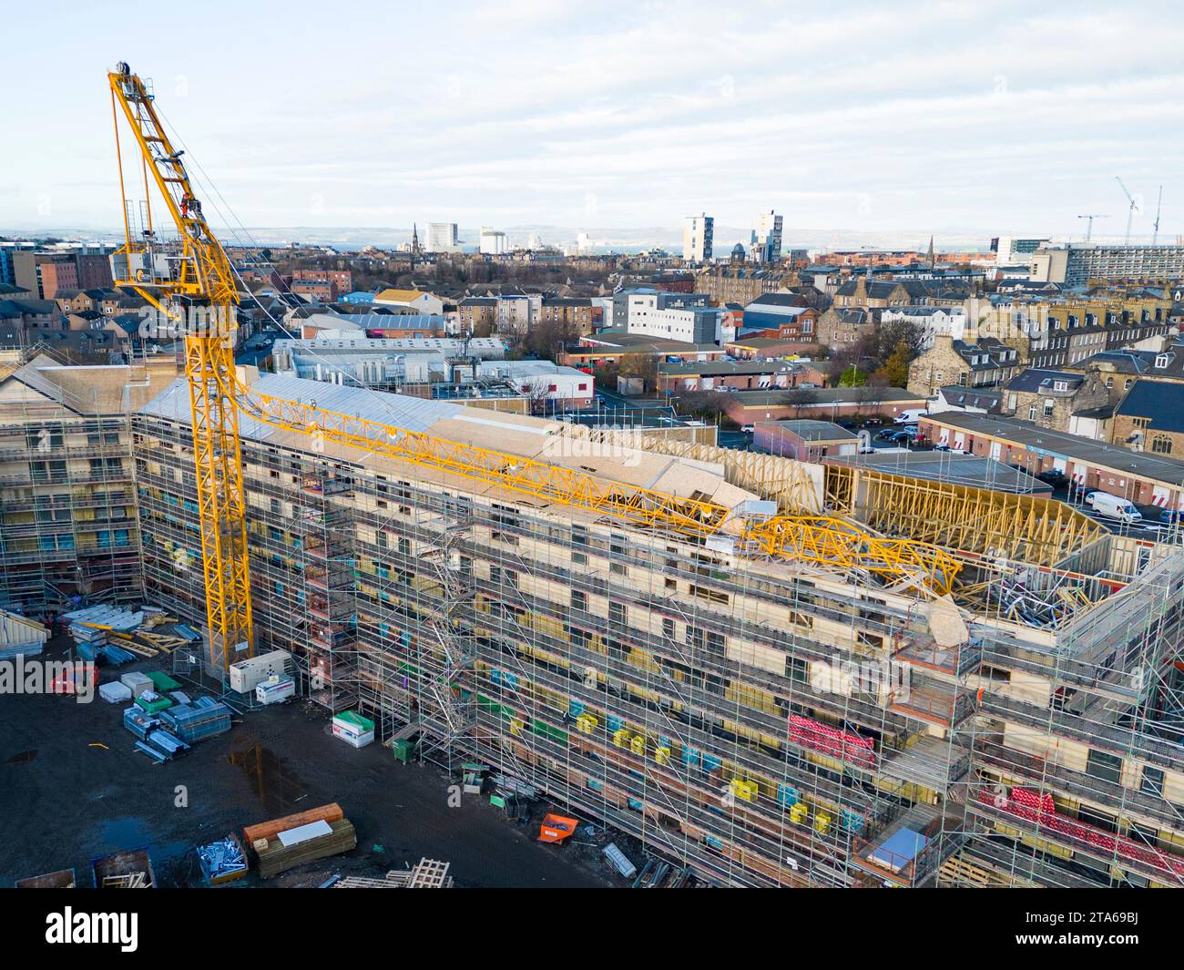 November, 2023. Construction crane collapse this morning at Drum ...