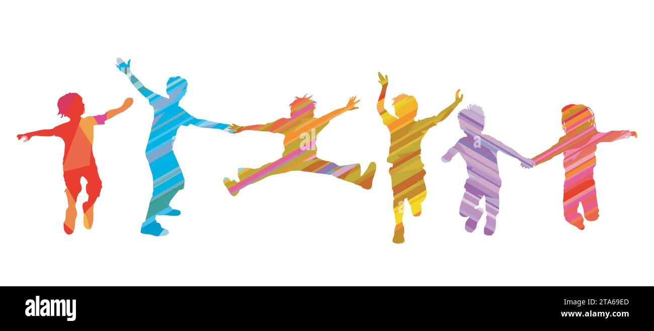 School children happy group Stock Vector Images - Alamy