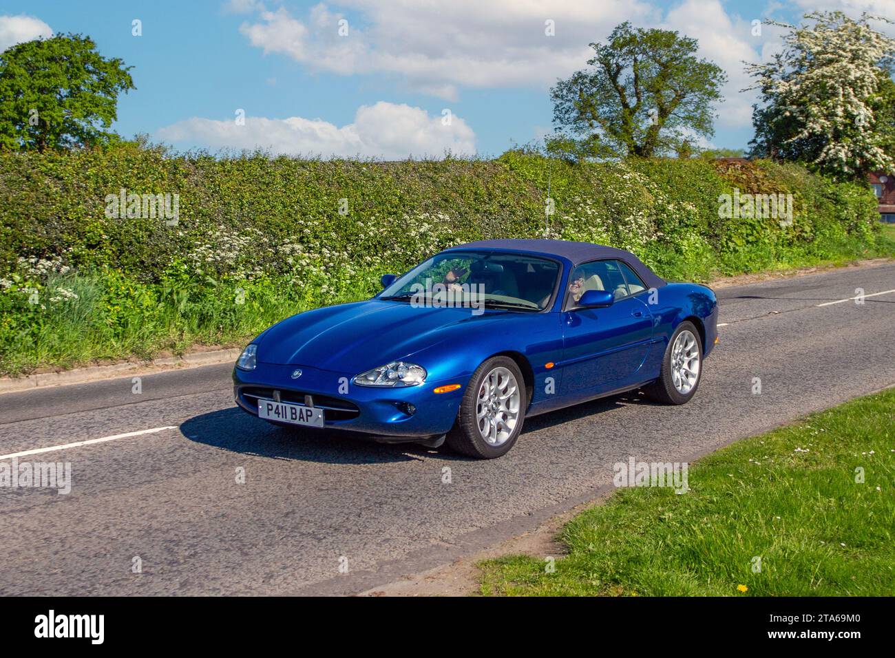 1996 90s nineties Blue British Jaguar XK8 Convertible Auto; Vintage ...