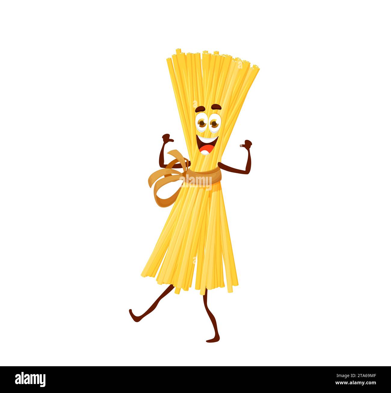 Cartoon spaghetti pasta character. Cute Italian wheat food personage ...