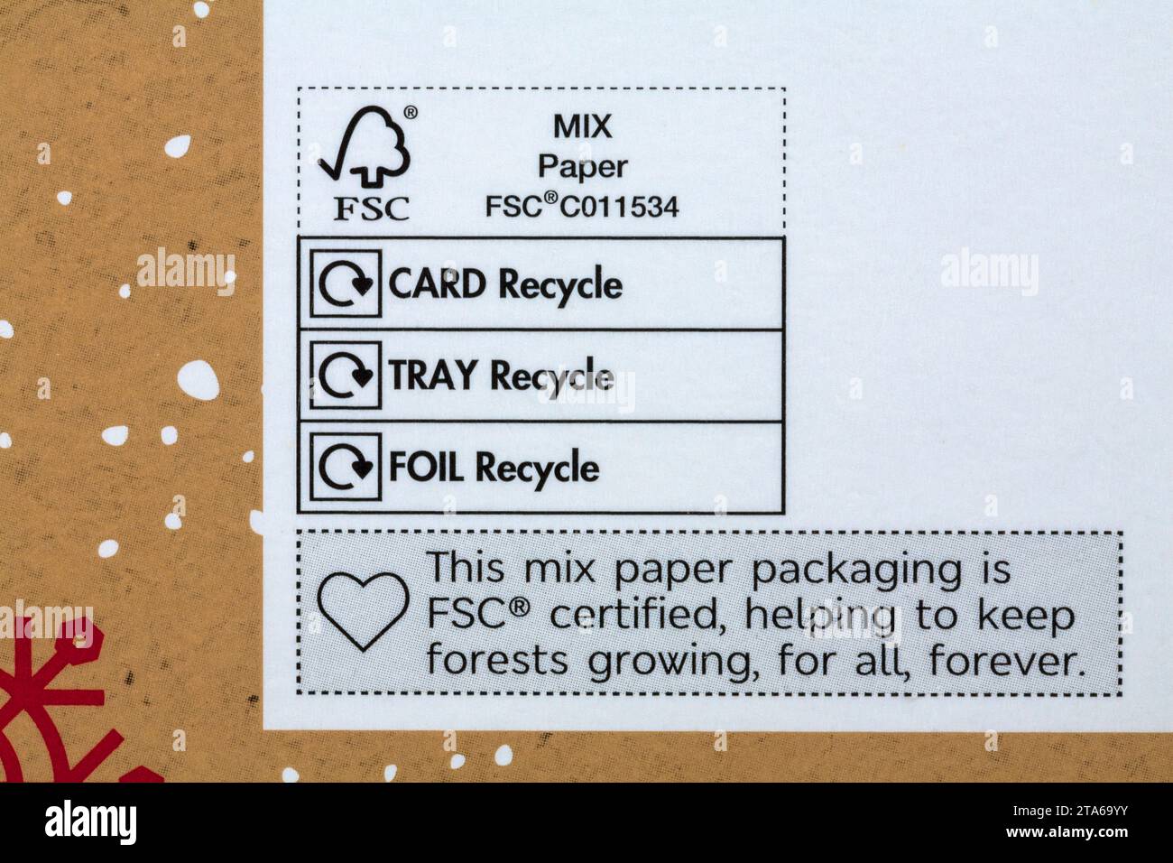 recycling information on food packaging, on box of Classic 6 all butter ...