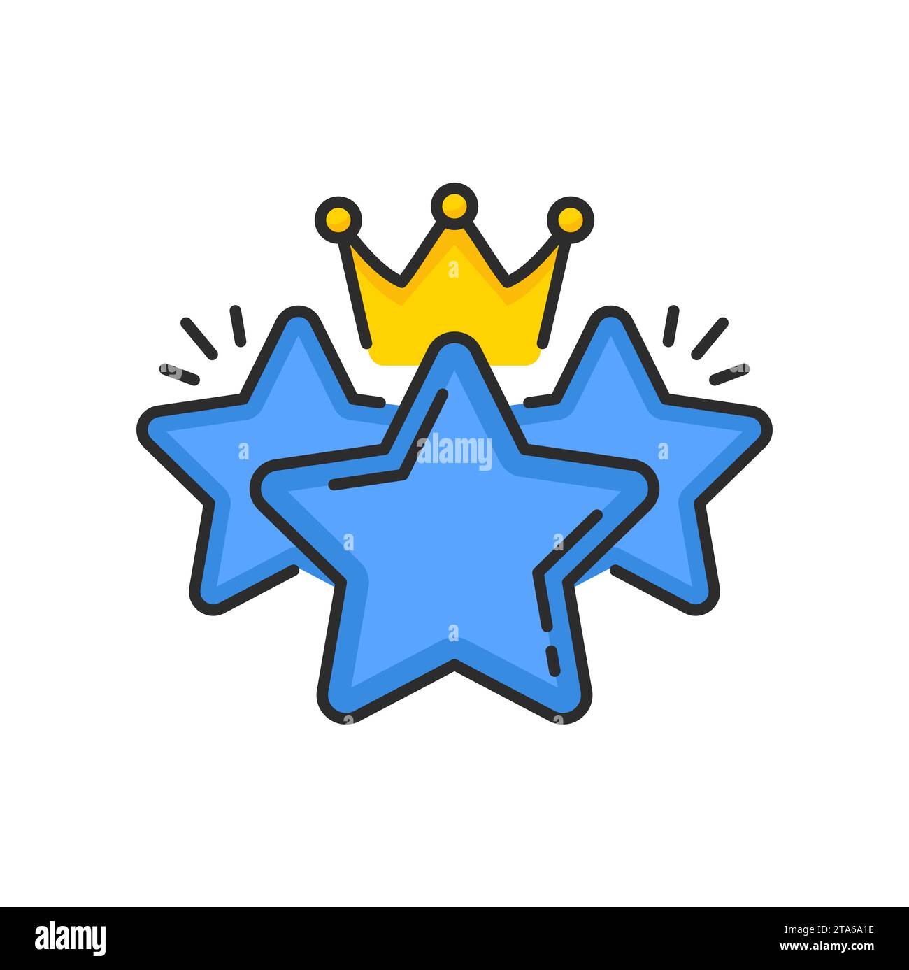 Bonus stars with crown icon. Vector exclusive benefits, reward or gift ...