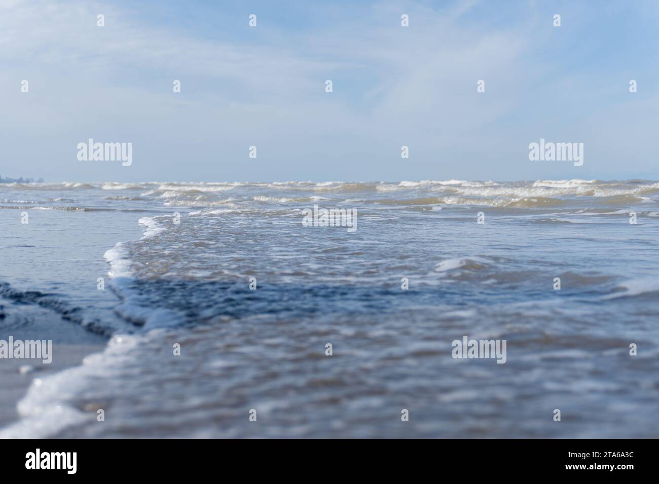 By the seashore Gentle waves of the sea A beautiful view of the Caspian ...