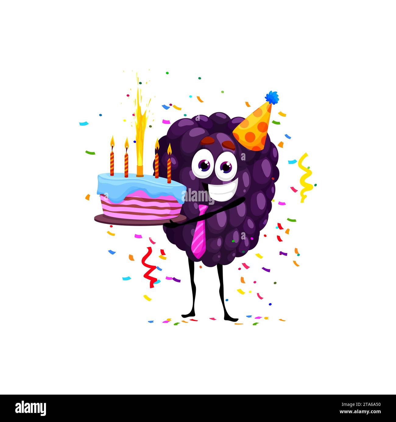 Cartoon blackberry character, birthday holiday. Kids holiday ...
