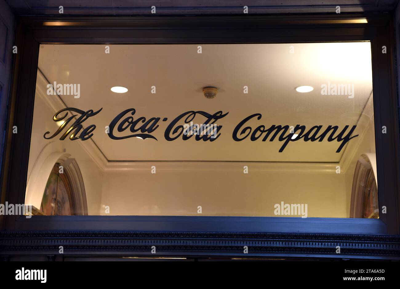 New York, USA - May 25, 2018: Coca-Cola office at 5th Ave, in New York ...