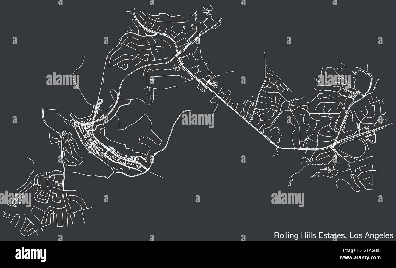 Street roads map of the CITY OF ROLLING HILLS ESTATES, LOS ANGELES CITY ...