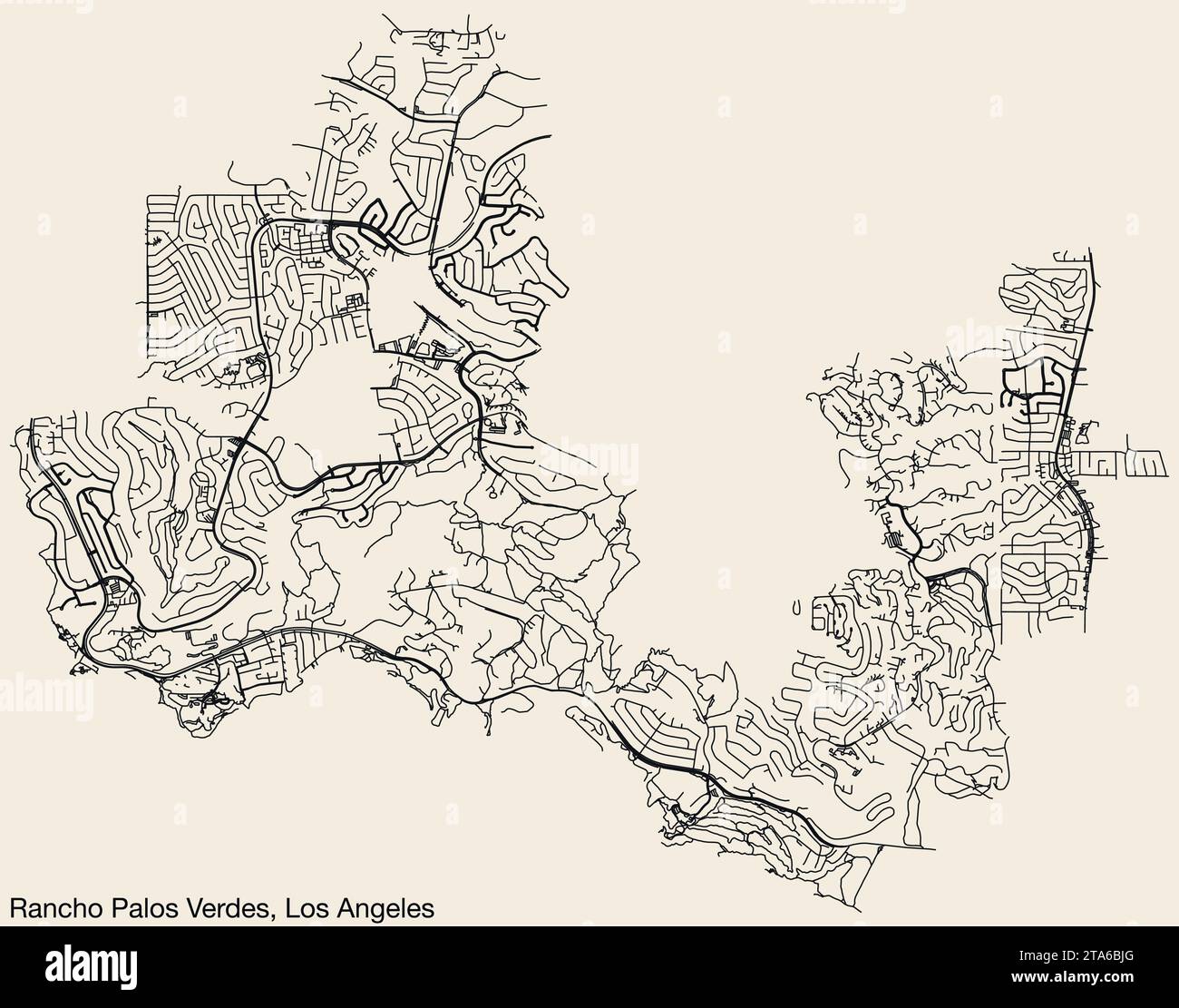 Street roads map of the CITY OF PALOS VERDES ESTATES, LOS ANGELES CITY ...