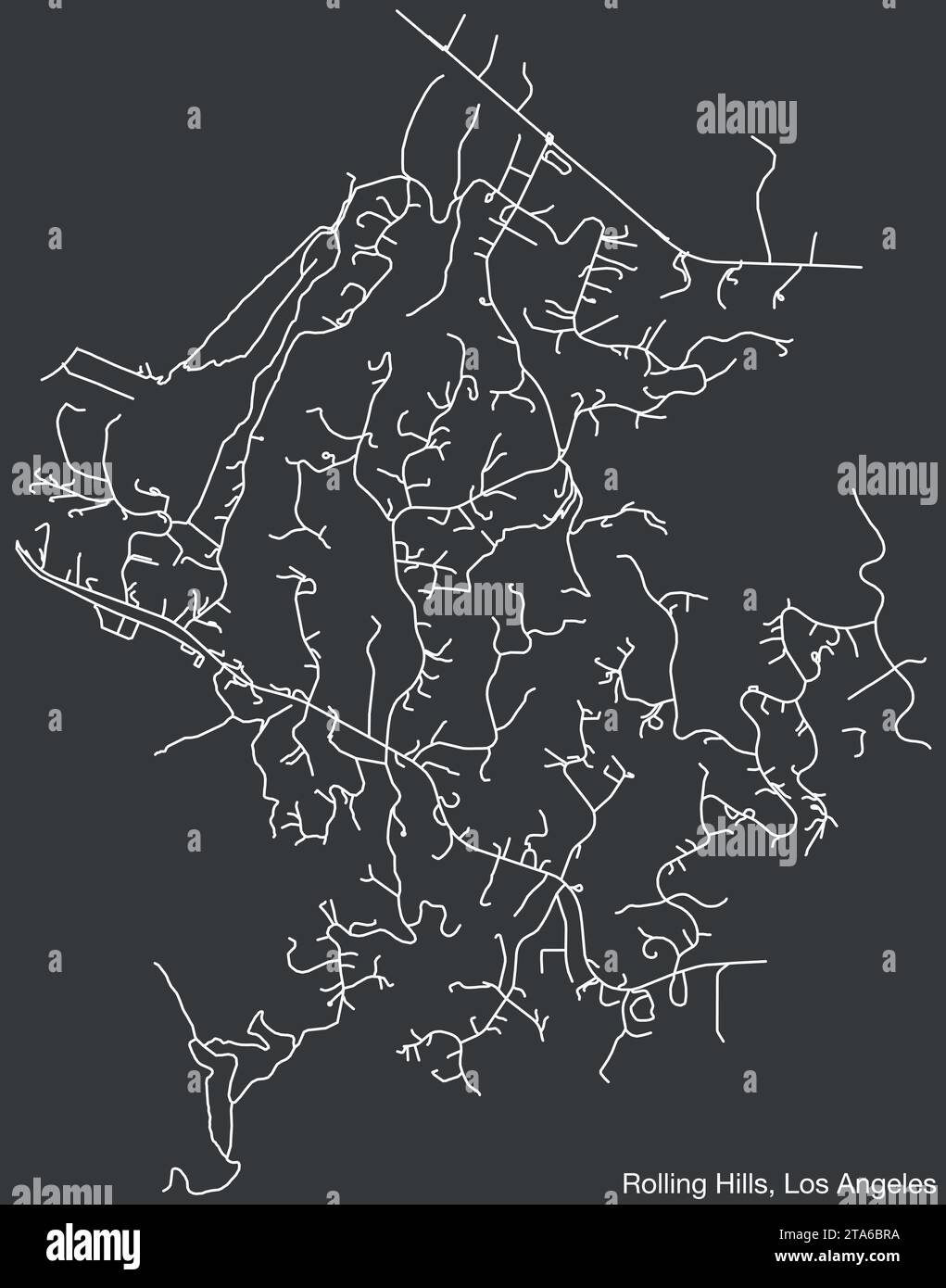 Street roads map of the CITY OF ROLLING HILLS, LOS ANGELES CITY COUNCIL ...