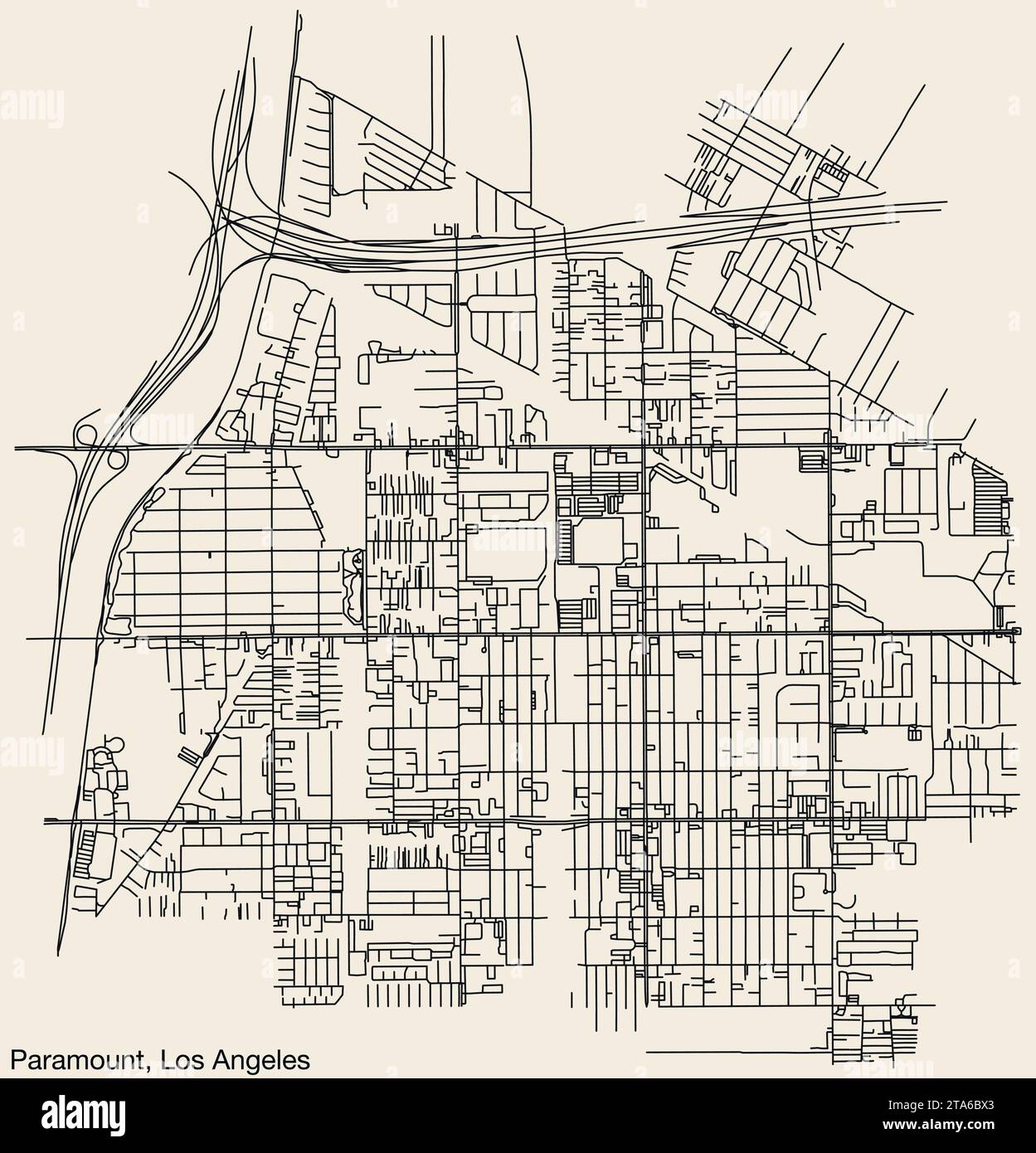 Street roads map of the CITY OF PARAMOUNT, LOS ANGELES CITY COUNCIL ...