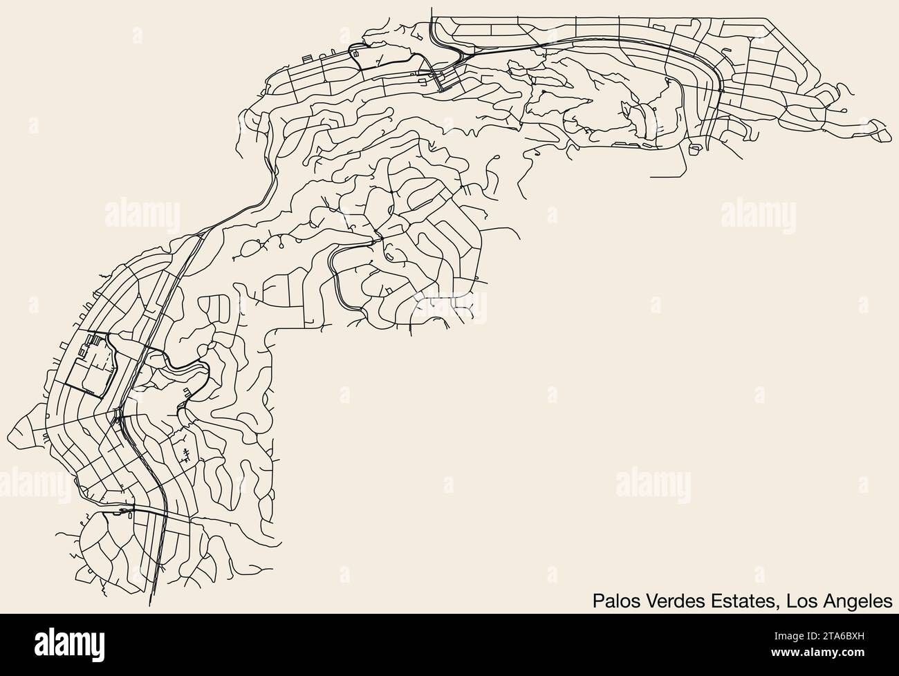Street roads map of the CITY OF PALOS VERDES ESTATES, LOS ANGELES CITY ...