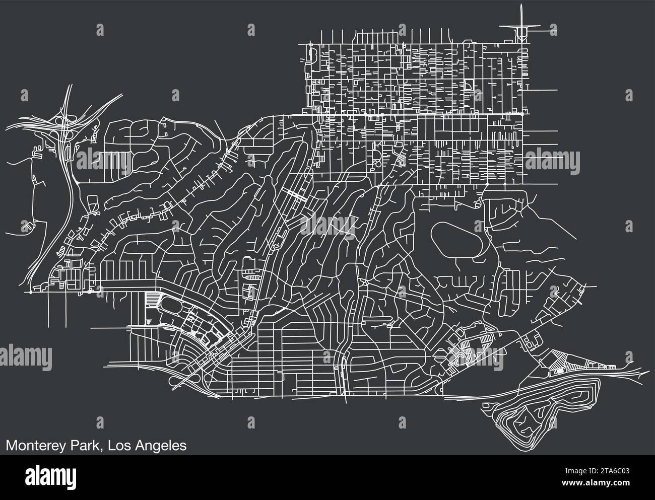 Street roads map of the CITY OF MONTEREY PARK, LOS ANGELES CITY COUNCIL ...