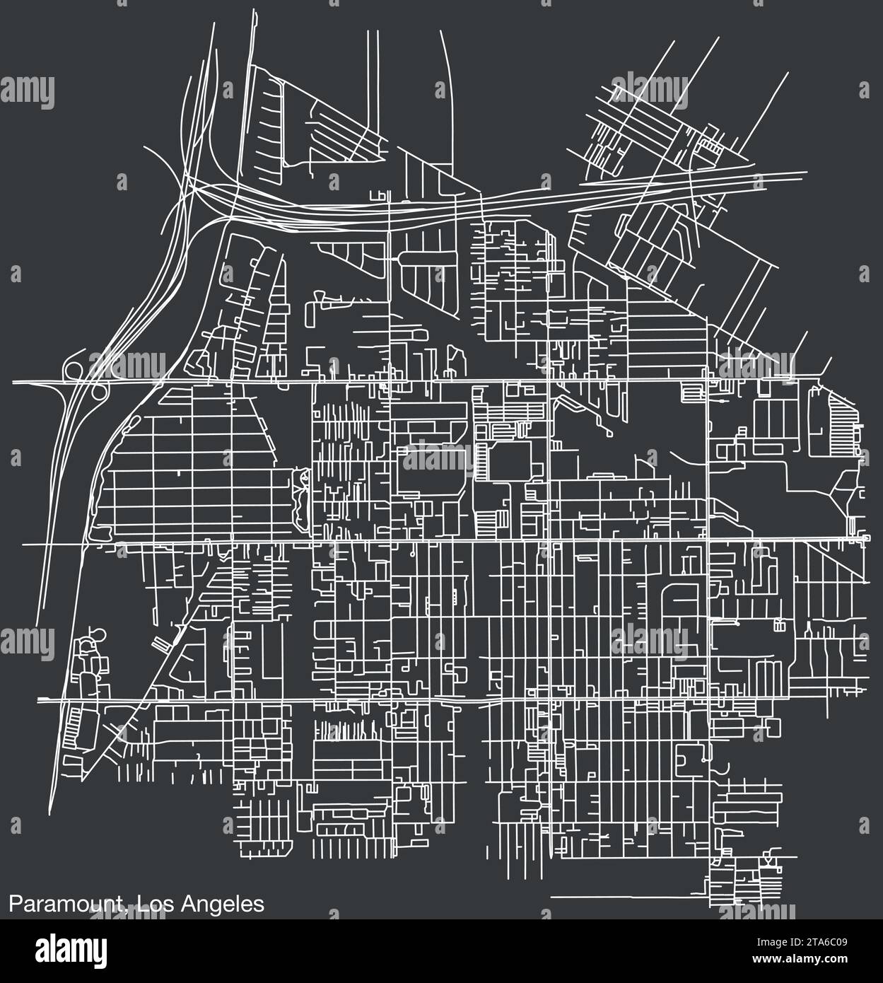 Street roads map of the CITY OF PARAMOUNT, LOS ANGELES CITY COUNCIL ...