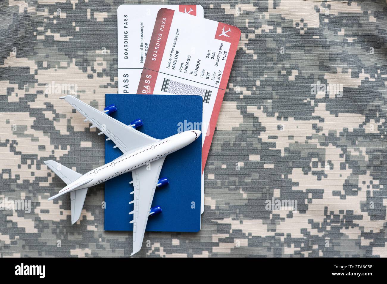 military uniform and tickets, camouflage Stock Photo - Alamy