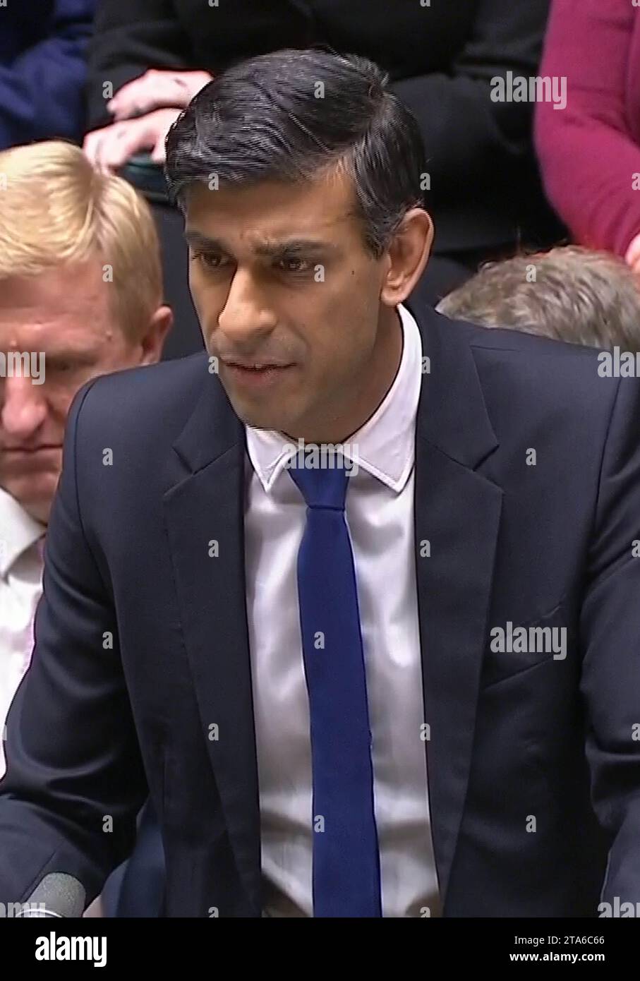 Prime Minister Rishi Sunak Speaks During Prime Ministers Questions In