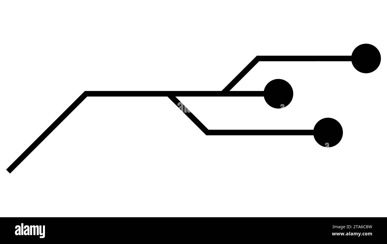Printed circuit board PCB tracks isolated on white background ...