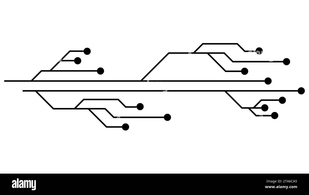 Printed circuit board PCB tracks isolated on white background ...