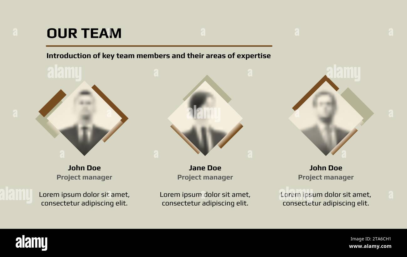 Our team web page with member avatars for business presentation or ...