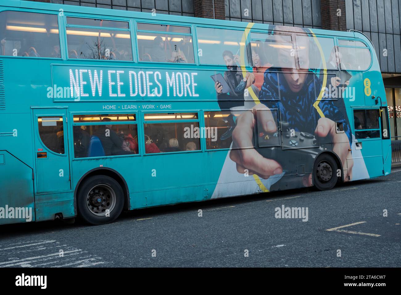 Advertisement on double decker bus hi-res stock photography and images ...