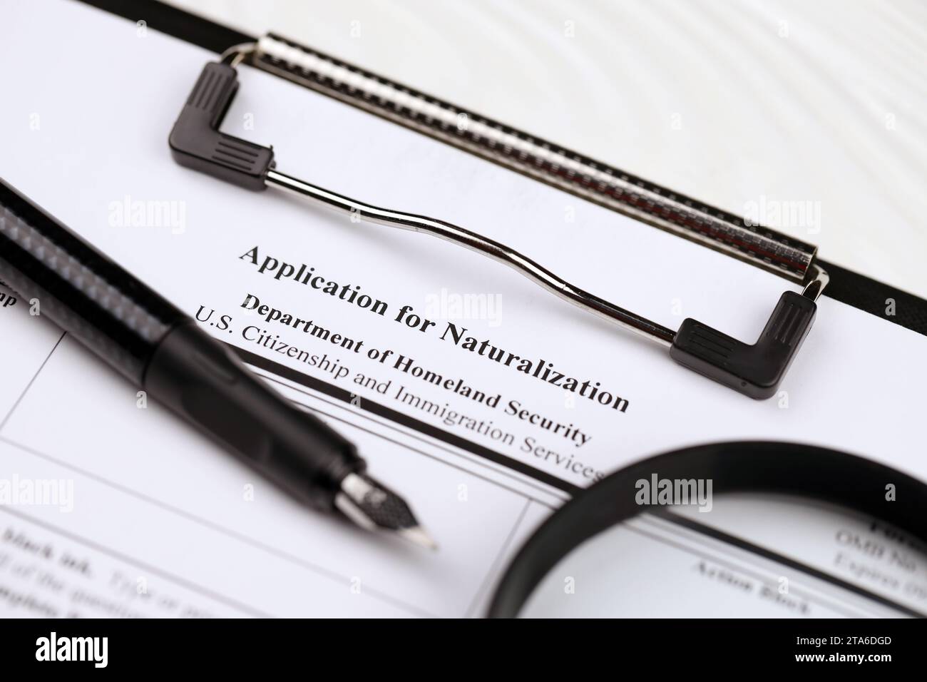 N-400 Application for Naturalization blank form on A4 tablet lies on ...