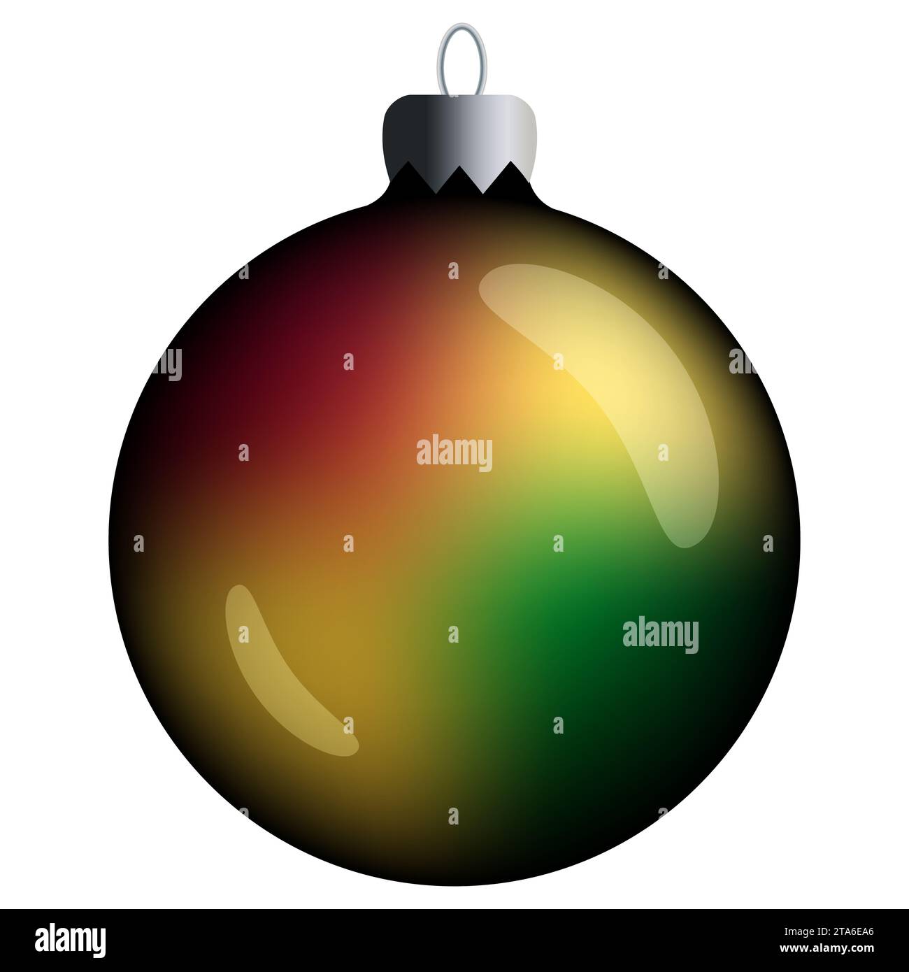 Realistic round Christmas ball with colorful gradient and flares ...