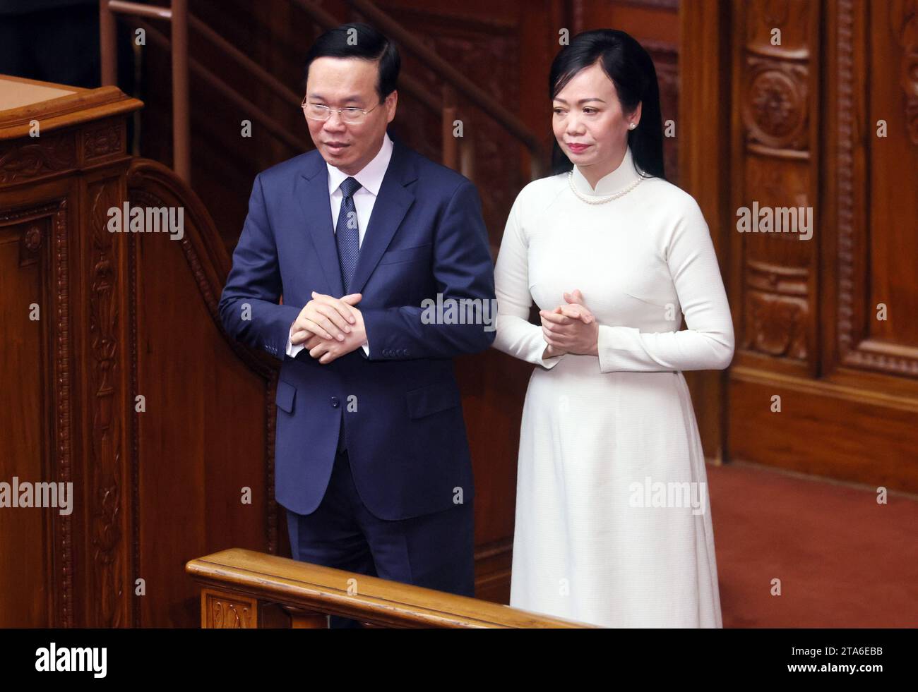 Tokyo, Japan. 29th Nov, 2023. Vietnamese President Vo Van Thuong (L) and his wife Phan Thi Thanh ...