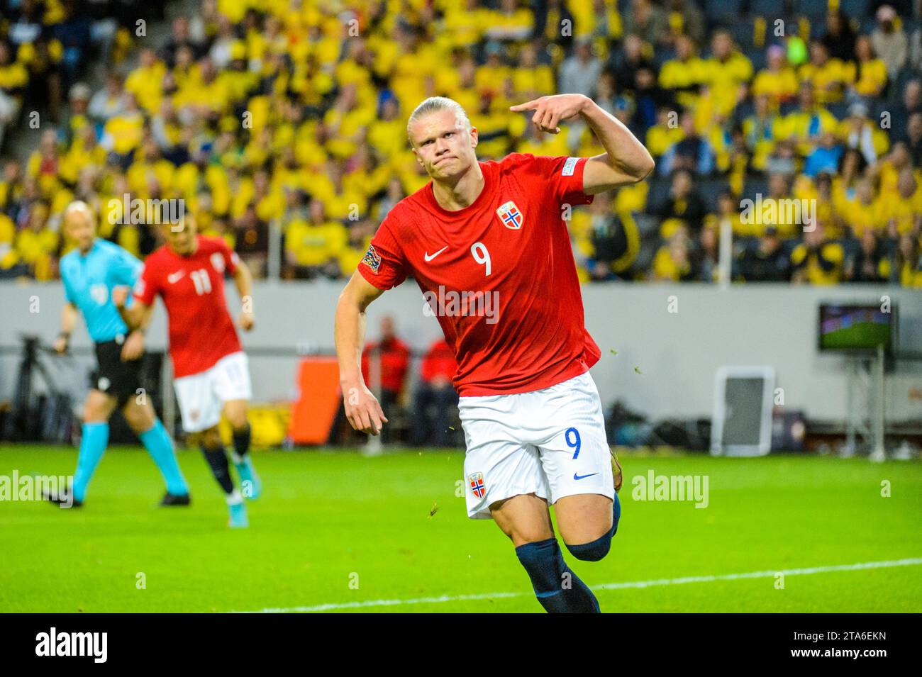 Norway Erling Haaland Celebrates His Goal During Match In The Nations