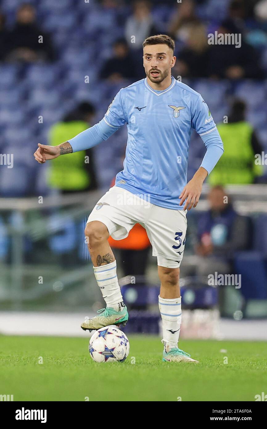 LazioÕs Spanish defender Mario Gila controls the ball during the UEFA ...