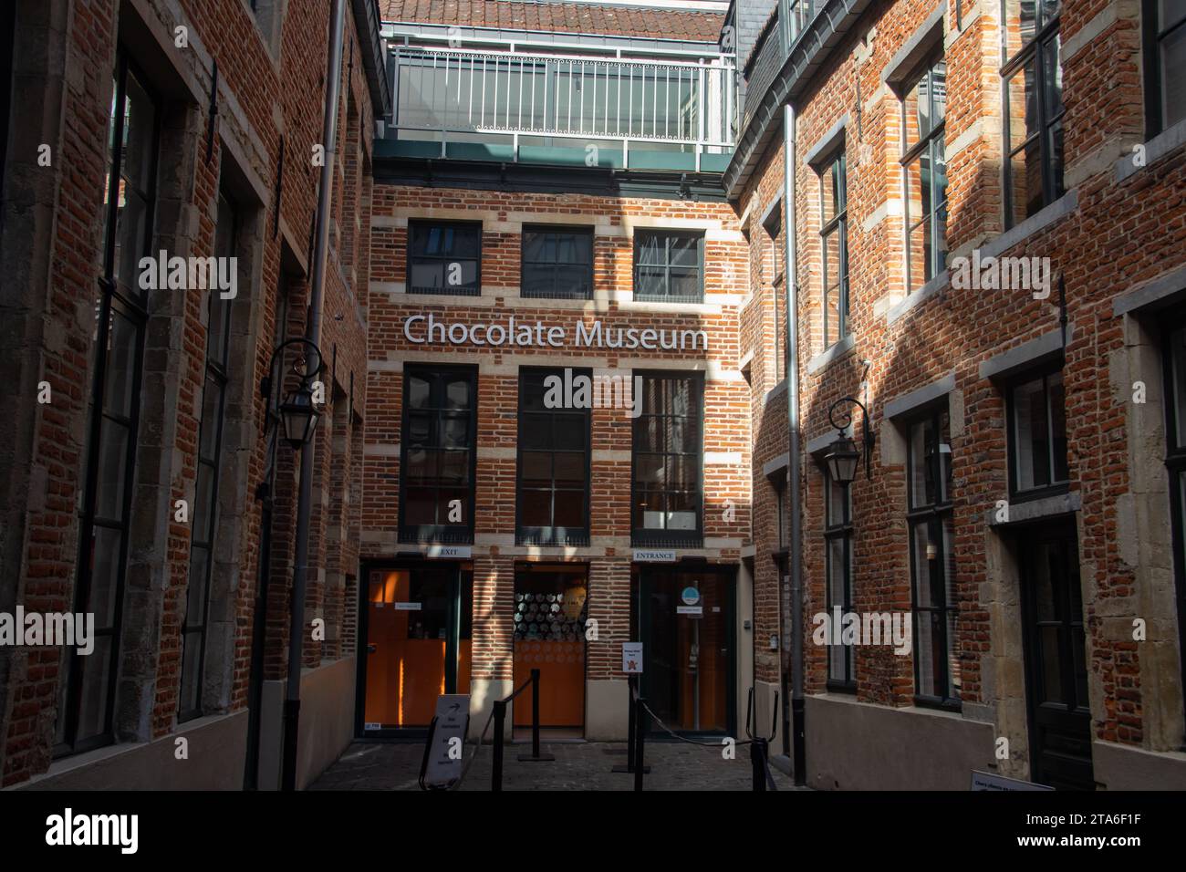 Chocolate museum entrance in capitol of Belgium, Brussels Stock Photo ...