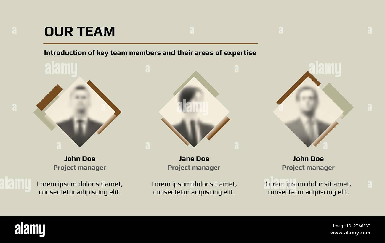 Our team web page with member avatars for business presentation or ...