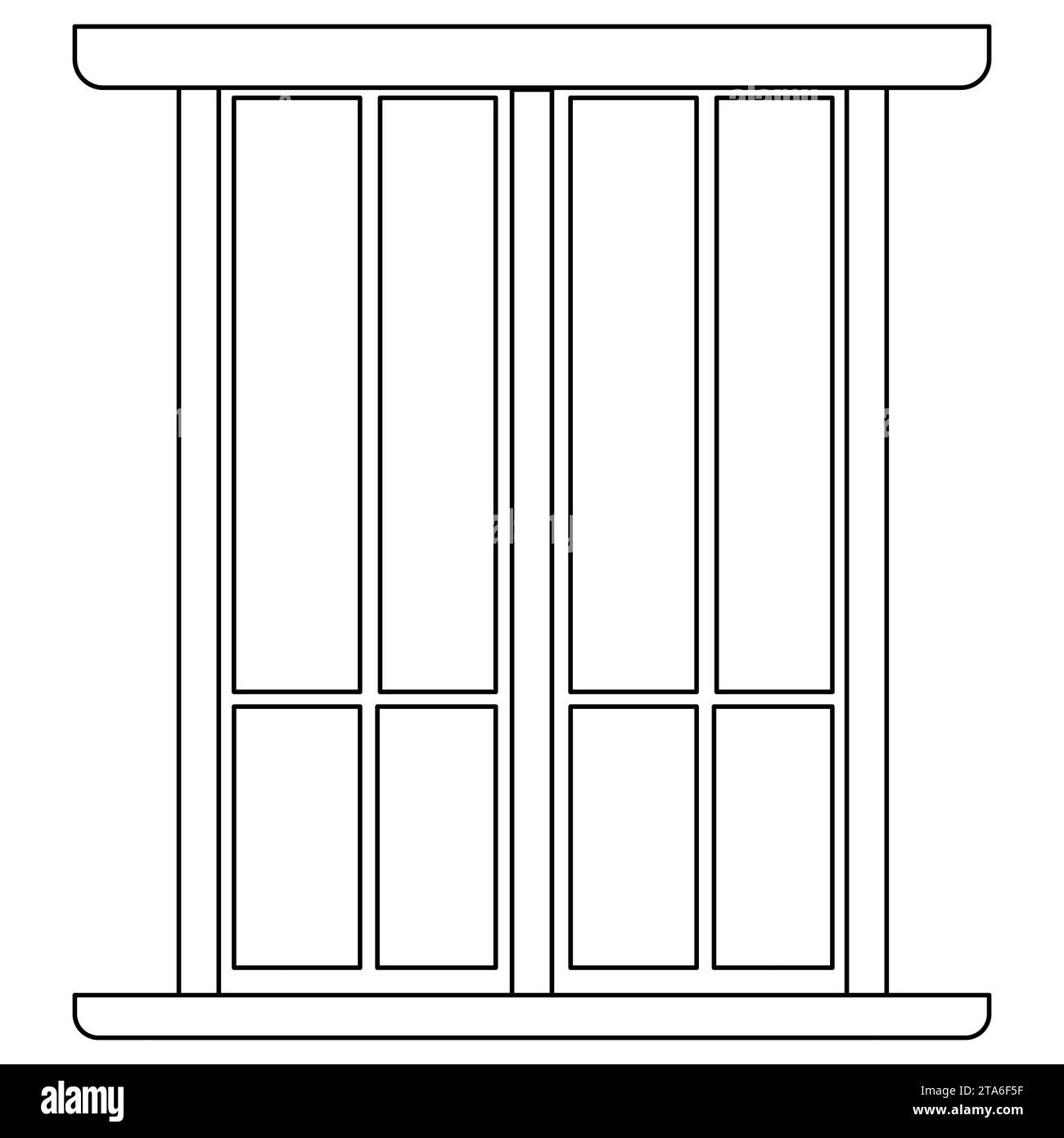 Rectangular window outline for house isolated on white background ...