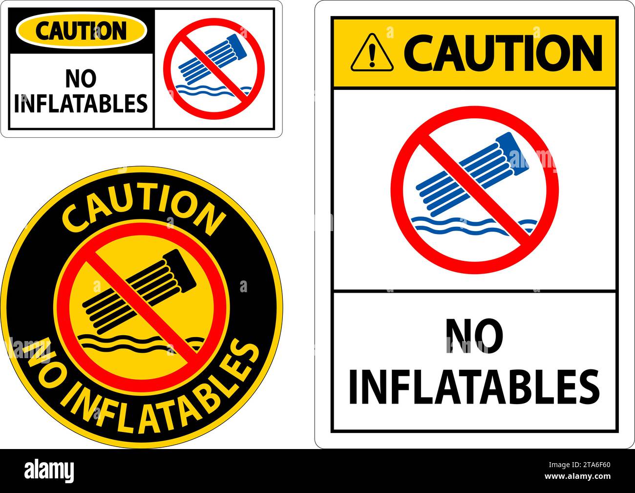 Water Safety Sign Attention, No Inflatables Stock Vector Image & Art ...