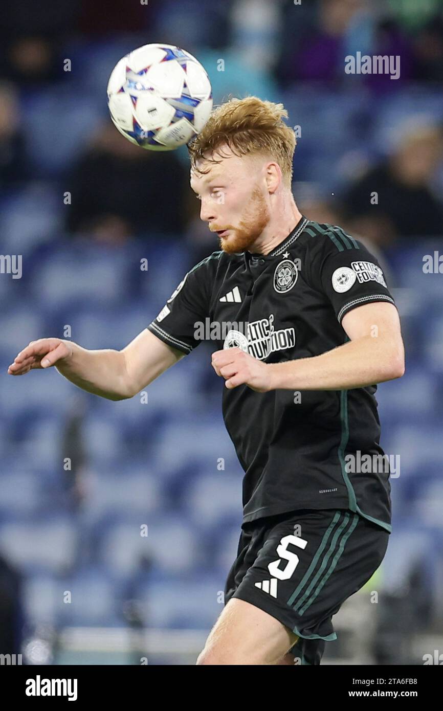 Celtic's Irish defender Liam Scales controls the ball during the UEFA ...