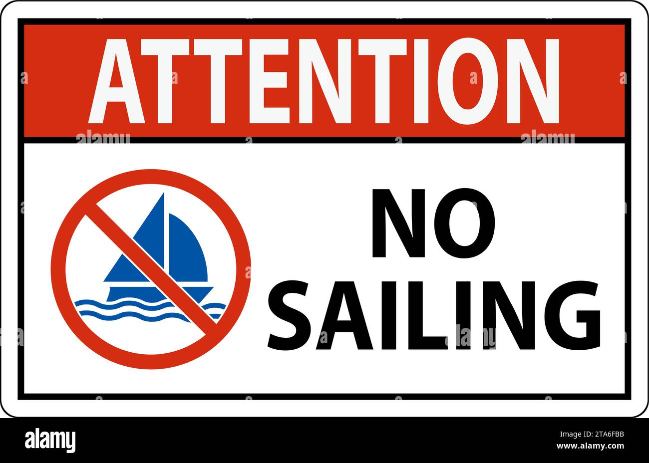Water Safety Sign Attention, No Sailing Stock Vector Image & Art - Alamy