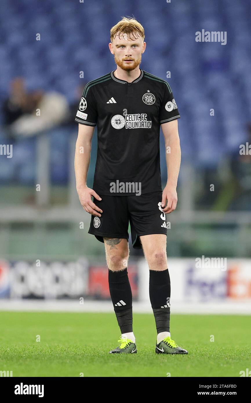 Celtic's Irish defender Liam Scales looks during the UEFA Champions ...