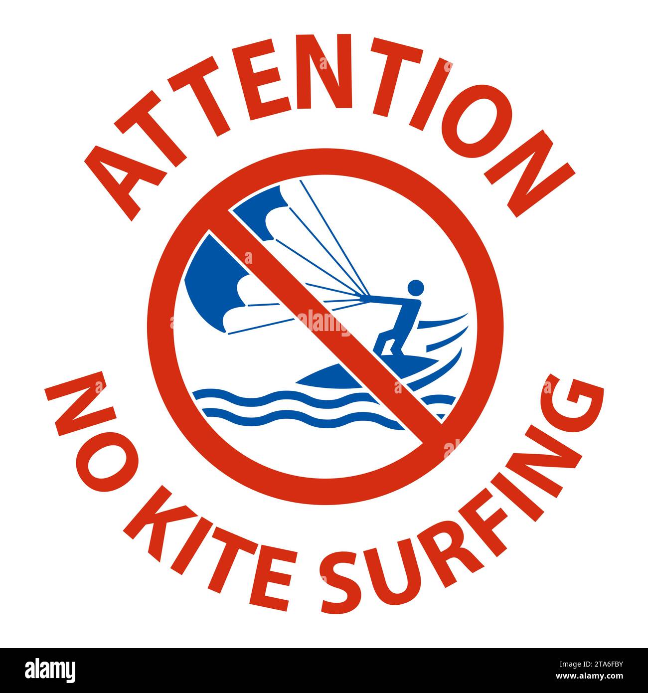 Water Safety Sign Attention, No Kite Surfing Stock Vector Image & Art ...