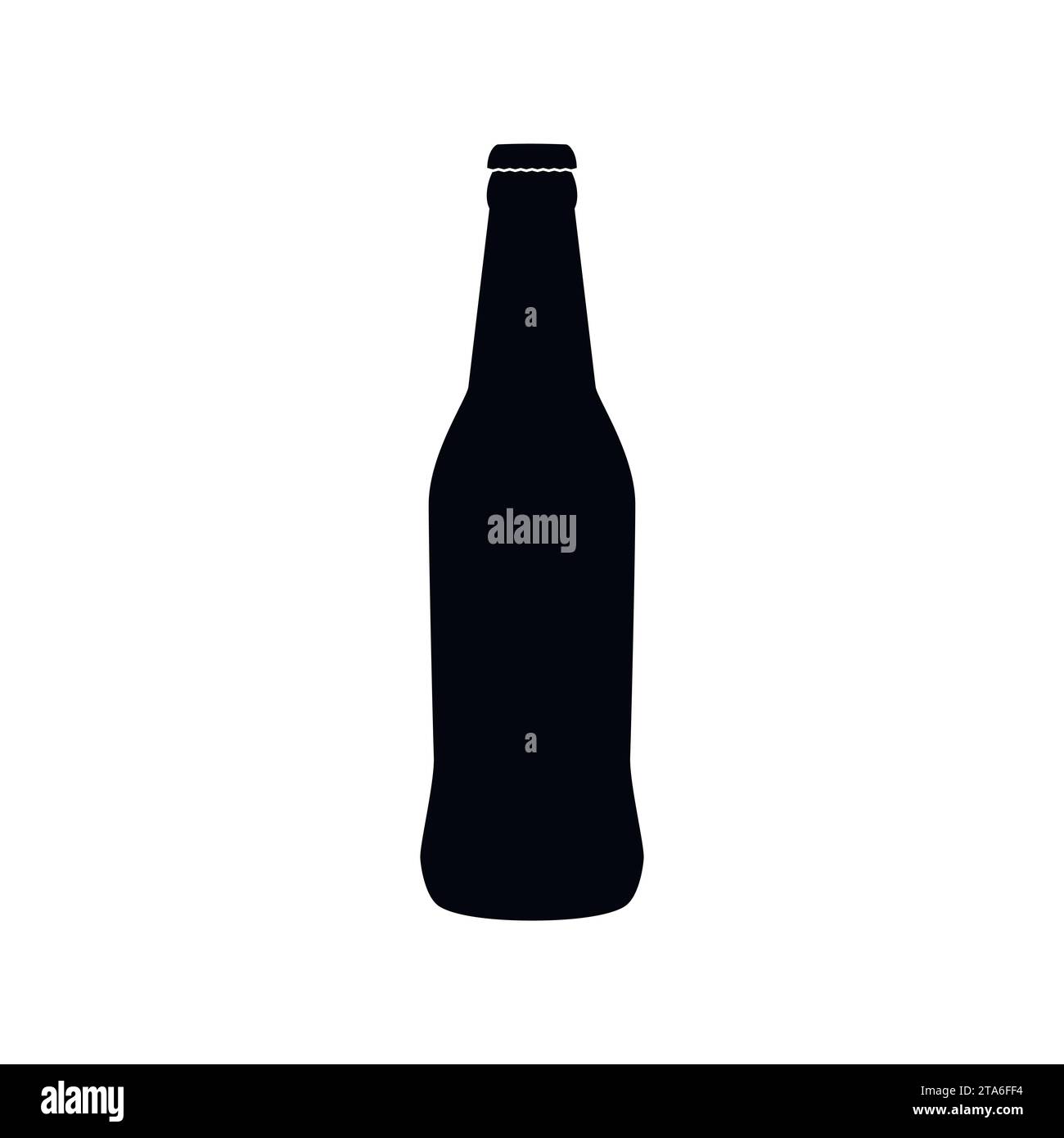 Black bottle beer icon isolated on white background. Vector ...