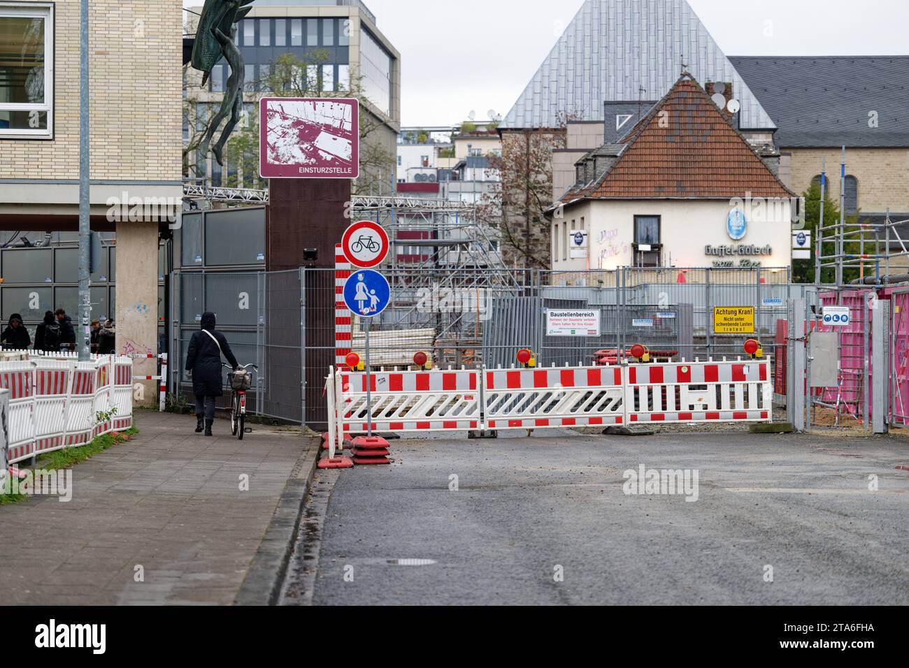 Cologne, Germany. 29th Nov, 2023. Construction fences surround the ...