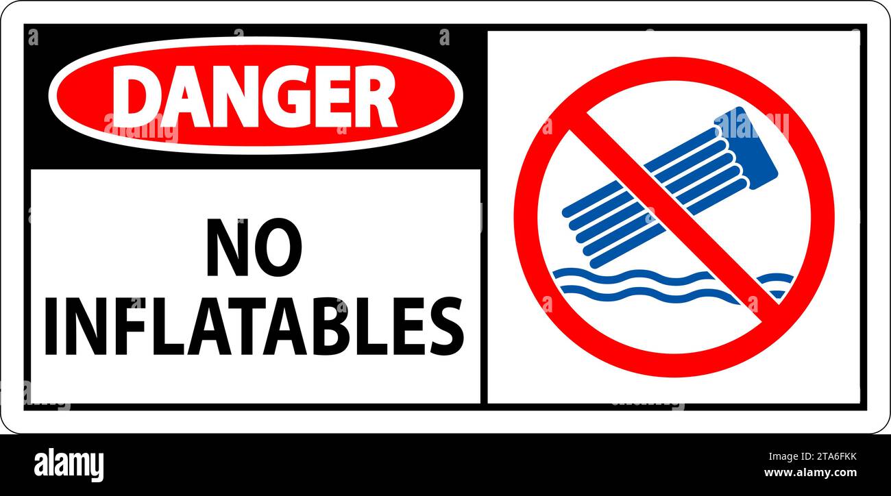 Water Safety Sign Attention, No Inflatables Stock Vector Image & Art ...