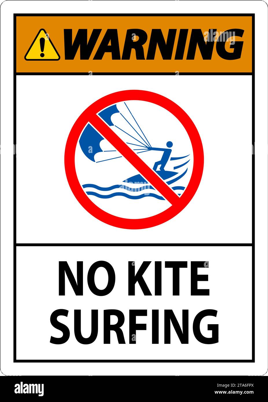 Water Safety Sign Danger, No Kite Surfing Stock Vector Image & Art - Alamy