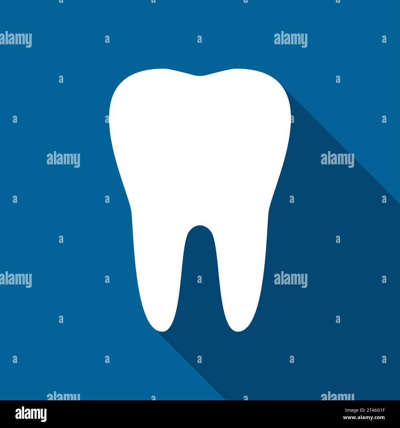 White Teeth icon on blue background with long whadow. Vector Stock ...