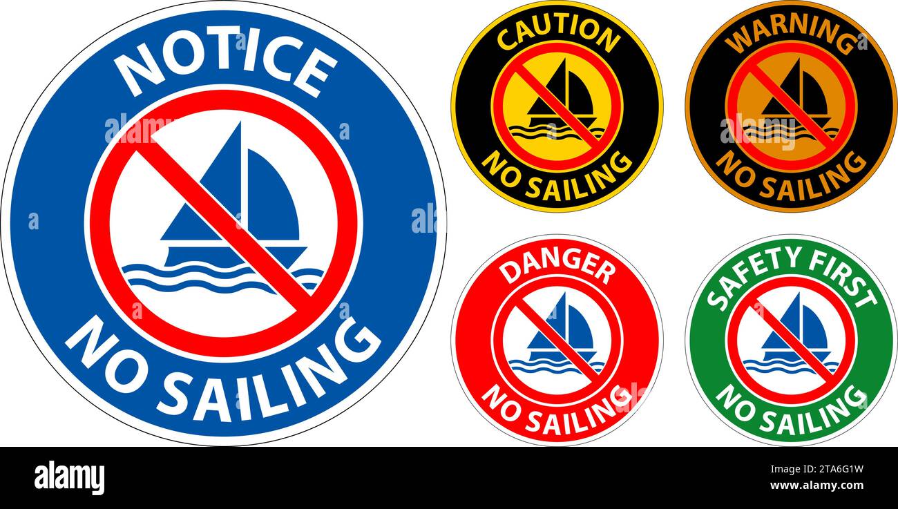Water Safety Sign Attention, No Sailing Stock Vector Image & Art - Alamy
