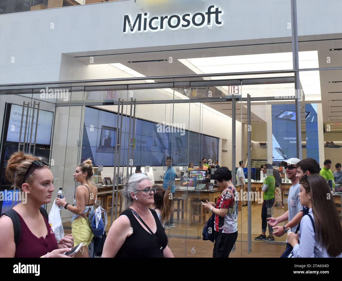 New York, USA - June 9, 2018: Microsoft store on Fifth Avenue in New ...